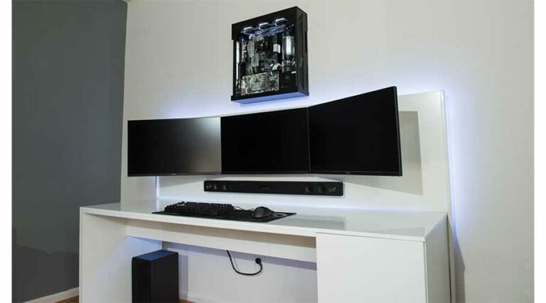 9 Awesome Custom Built Wall Mounted PC Build Examples